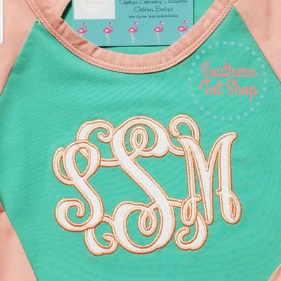 7 Size Interlocking Monogram Applique 3 Letters Monogram Font BX Fonts ...