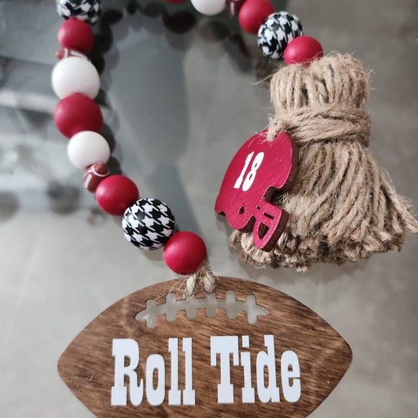 Football Bead Garland, Roll Tide, Tiered Tray Decor, Football Decor ...