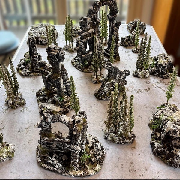 4x SWARM RUINS BOX | Warhammer 40K Tyranid Set, Alien Ruined Terrain ...