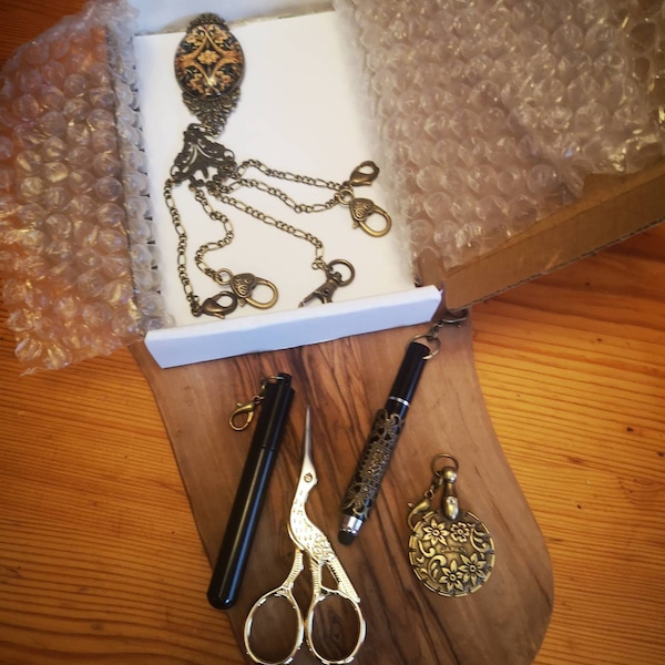 Chatelaine Tools - Gift Sets of 3,4, or 7 Victorian Needlework Tools ...