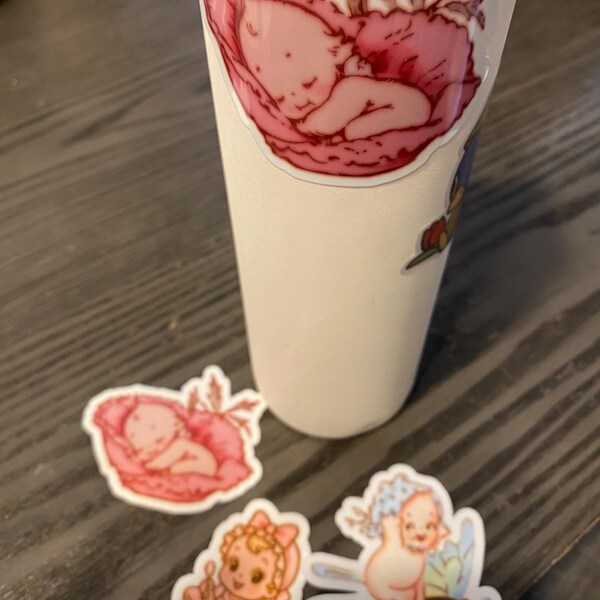 Kewpie Vinyl Sticker Pack- Kitschy Cute, Kewpie Foodies Sticker Set (4 ...