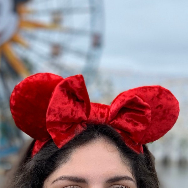 Red Velvet Minnie Mouse Ears - Etsy