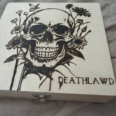 Wood Burned Skull Pyrography Art Unique Housewarming Gift Handmade ...