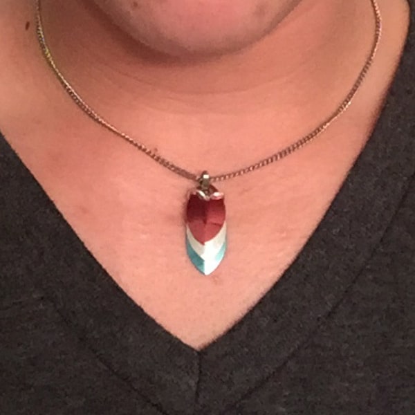 Transgender Pride Pendant Necklace, Chainmail Scale Pendant, Trans ...