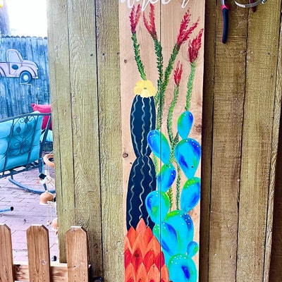 Robins and Cherry Blossom Spring Porch Sign Whimsical Welcome Sign ...