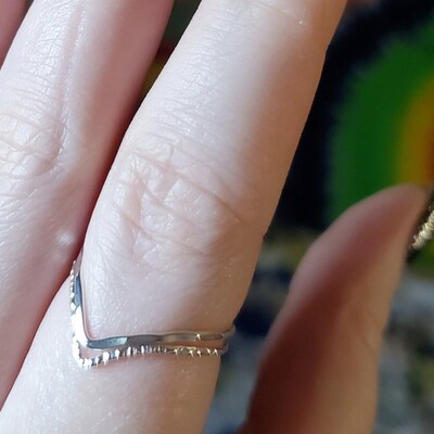 Chevron Ring Set, Gold Chevron Rings, Textured, Boho Ring, Minimalist ...