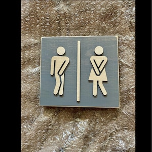 Need to Potty Bathroom Sign Mini Block 3D Bathroom Decor Wooden Sign ...
