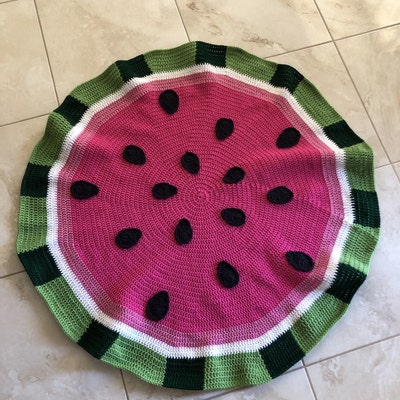 Watermelon Blanket PDF Crochet Pattern Summer Lap Food Blanket Rug - Etsy
