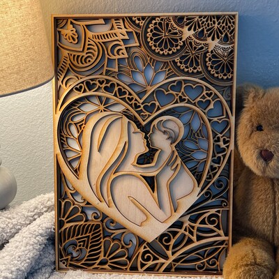 MOM BABY Laser Cut Files Mother's Day Dxf, Laser Cut Mom Gift, Mum ...