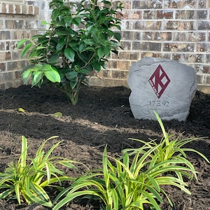 Monogram Last Name Rock Engraved Stone Personalized Garden Stone House ...