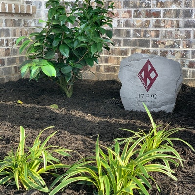 Monogram Last Name Rock Engraved Stone Personalized Garden Stone House ...