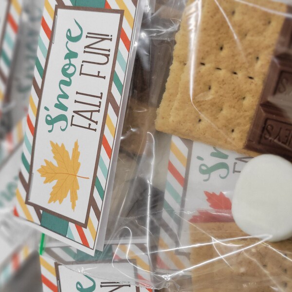 Printable S'more Fall Fun Favor Bag Topper for Fall Party. S'mores ...