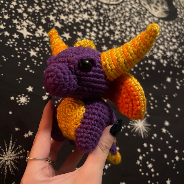 Handmade Crochet Amigurumi Spyro the Dragon Fan Art Plushy Power up ...