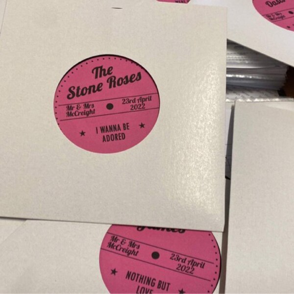 Real Vinyl Record Table Names Custom Wedding Party 7 Inch 7" 45s Music ...