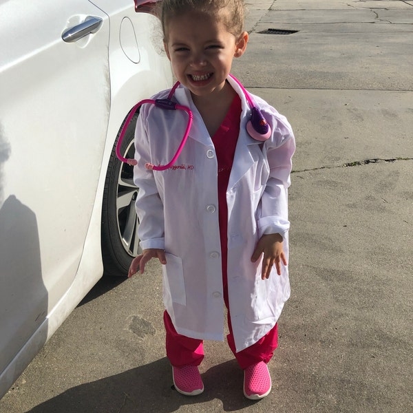Monogrammed Kids Scrubs, Personalized Doctor Outfit - Etsy