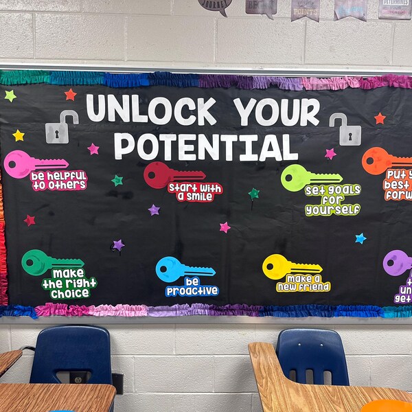 Unlock Your Potential Bulletin Board Kit: Classroom Door Decor - Etsy