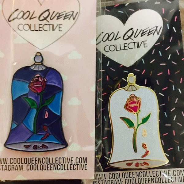 Beauty & the Beast Enchanted Rose Enamel Pin - Etsy