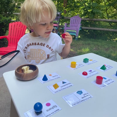 2D Shapes Montessori 3 Part Flash Cards Instant Download - Etsy UK