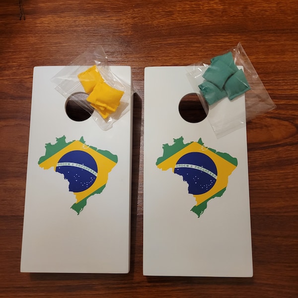 White Tabletop Cornhole Set With Bags - Desktop Cornhole - Mini Toss ...