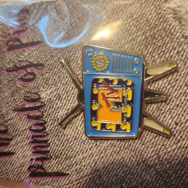Retro MTV Enamel Pin: 80's Pop Culture TV Lapel Pin - Etsy