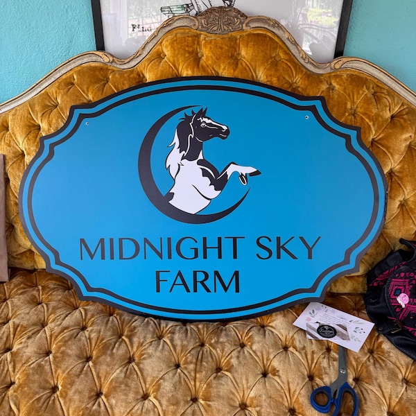 Extra Large Round Farm Sign Ranch Business Sign Raised Text Commercial ...