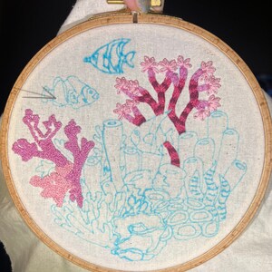 Corals and Sea Fishes Hand Embroidery Pattern PDF Complete - Etsy