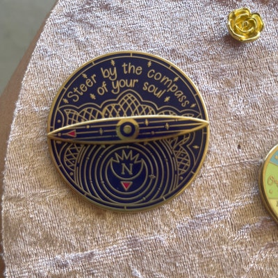Beautiful Enamel Spinning Compass Pin With a Reminder to Follow Your ...