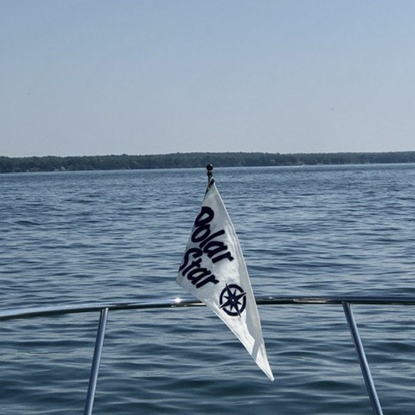 Custom Boat Pennant: Upcycled Sail Nautical Flag - Etsy
