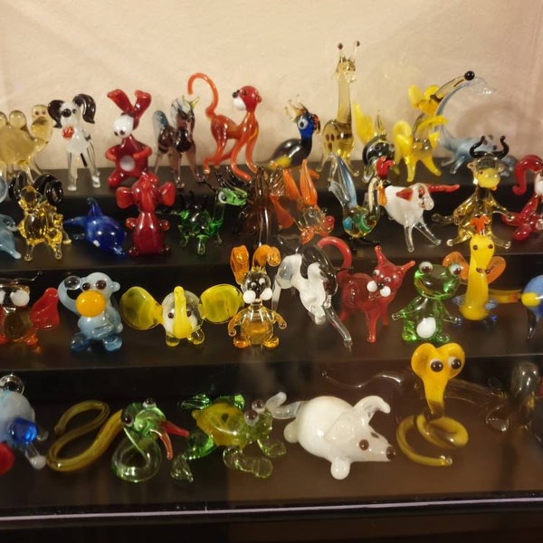 Set of Small Glass Figurines – Tiny Murano Glass Animals – Miniature ...