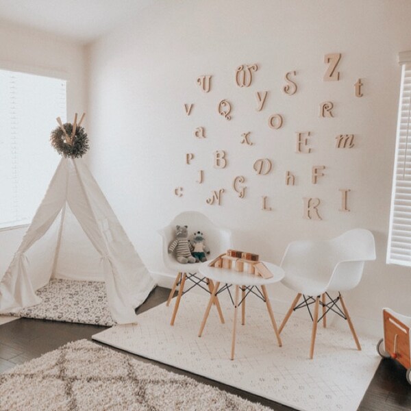 Random Alphabet Set Unfinished Wooden Letters Wall Decor - A Through Z ...