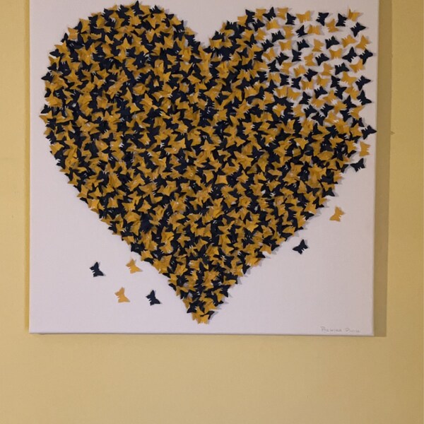 Ombre 3d Butterfly Wall Art/butterfly Heart Wall Decor/3d Butterfly ...