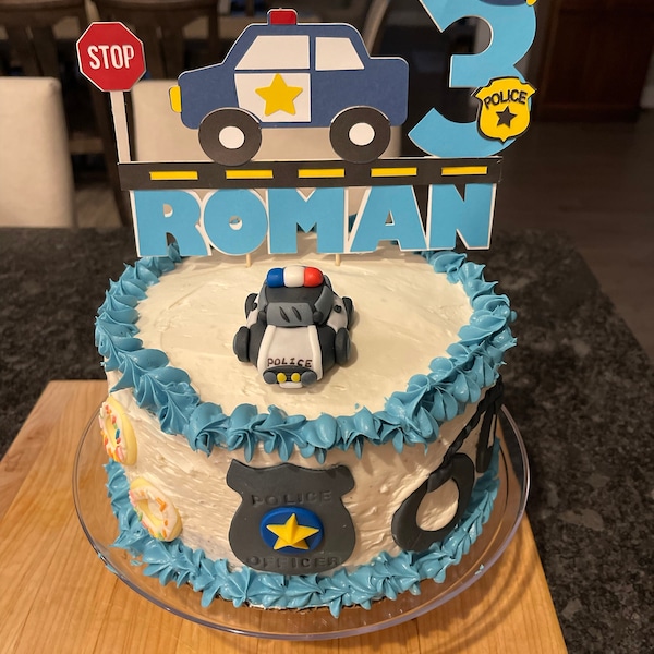 Police Birthday Cake Topper , Police Man Birthday Cake Topper , Police ...