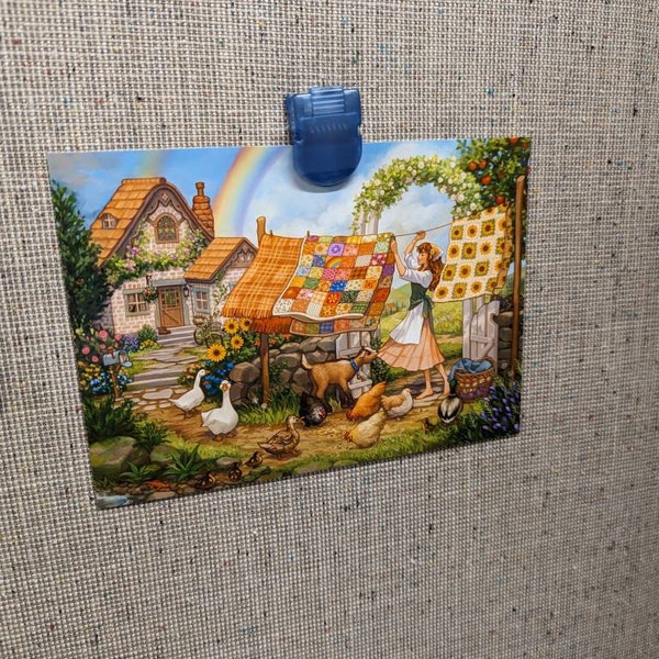 Rainbow Quilt - Homestead Cottagecore Art Print, Chickens, Geese, Goat ...