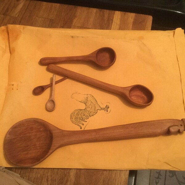 Rooster Spoon / Farmhouse Wood Spoon / Workhorse Spoon Style #2 / Hand ...