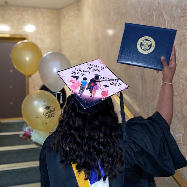 Custom Mommy Did It Graduation Cap Topper, Personalized Mom and Child ...
