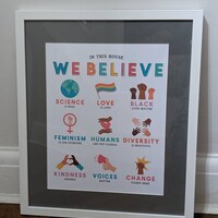 In This House We Believe Art Print · Diversity Education Kindness ...