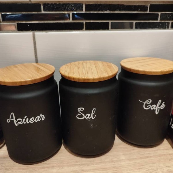 Canister Decals, Canister Labels, Jar Labels, Custom Name Sticker ...