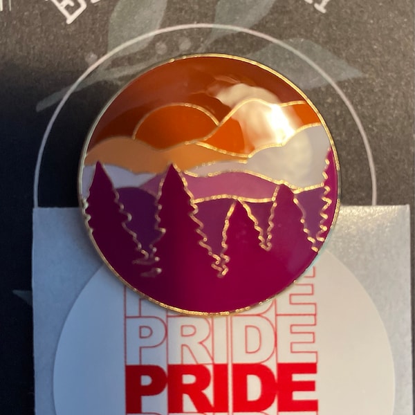 Subtle Lesbian Flag Enamel Pin Mountain Pin Enamel Cute Pin Set Pins Laple Pin Hard Enamel Pin ...