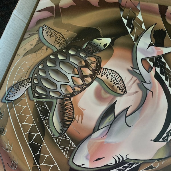 Turtle and Shark Samoan Legend Transformation Artwork on Canvas - Etsy
