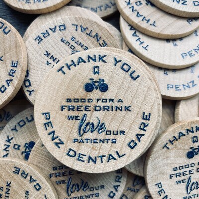 Custom Wooden Nickels Wood Coins Round Tuits Drink Tokens Bar Chips - Etsy