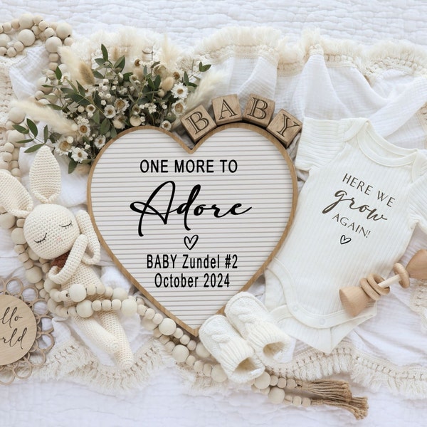 One More to Adore Pregnancy Announcement: Gender Neutral Digital ...