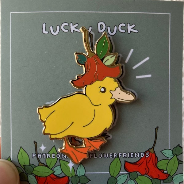 Duckling With Hat, Whimsical Enamel Pin Badge, Belt Bag Lanyard ...