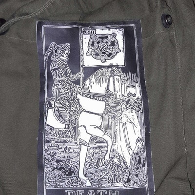 THE FOOL // Black or White Tarot Card Canvas Punk Patch // Fabric Rider ...