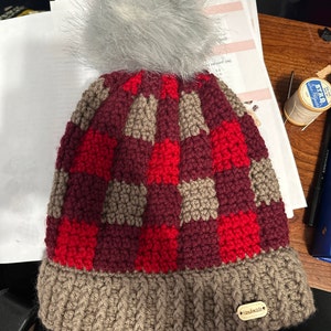 Crochet Hat Pattern/ Rustic Buffalo Plaid Hat - Etsy