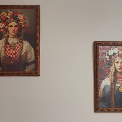 Slavic Art KRASAVA Vintage Portrait of Slavic Girl Folk Flowers Divine ...