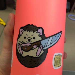 Chicken With a Knife Sticker - Etsy