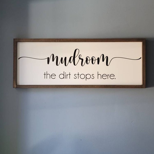 Mud Room Sign, Mudroom Sign, Mud Room Decor, Framed Wood Sign, the Dirt ...