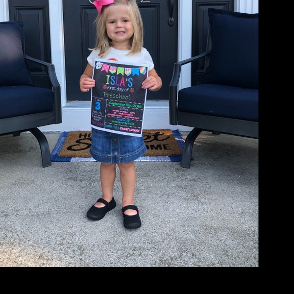 EDITABLE First Day of Kindergarten Sign Template First Day of School ...