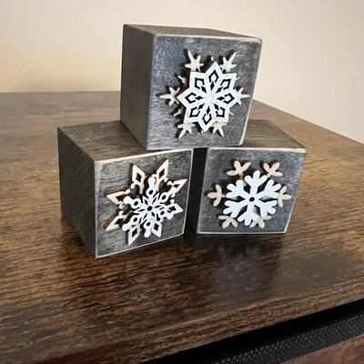 Mini Wood Sign, Fall Blocks Stained, Set of 3 Mini Blocks, 1.5, Mantle ...