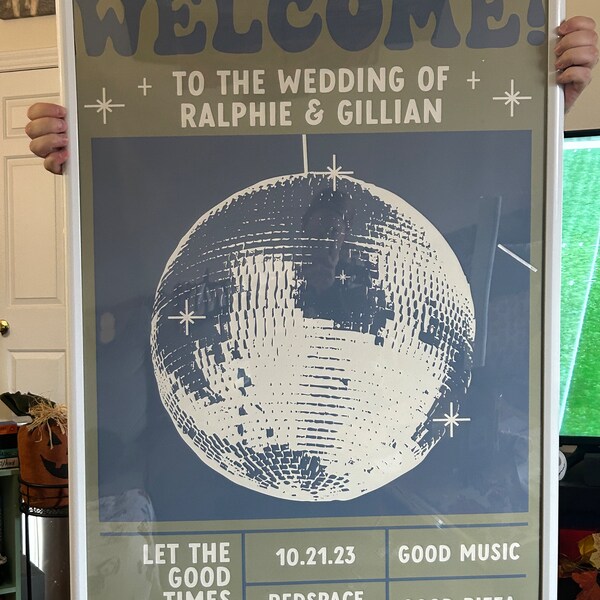 Get Giggy With It Wedding Welcome Sign Alternative Wedding Disco ...